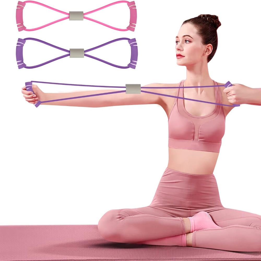 Figure 8 Resistance Bands – Yoga & Fitness Stretch Bands for Chest, Ar ...