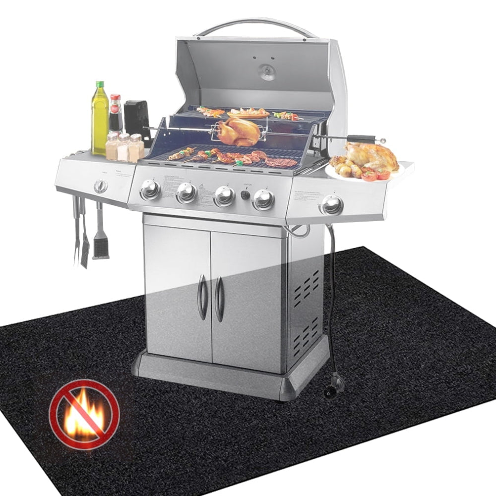 Grill Mat – 50x36 Inch BBQ Deck Protector, Fire Oil Resistant Reusable ...